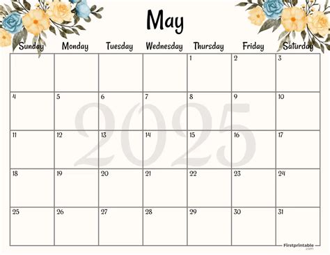 May 2025 Free Printable Calendars To Color