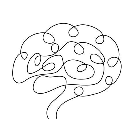 Premium Vector Continuous Single Line Drawing Of Human Brain Vector Illustration On A White