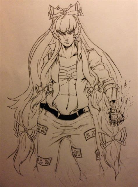 Tres Iques Fujiwara No Mokou Touhou Image Sample Tumblr Sample 1girl Abs Androgynous