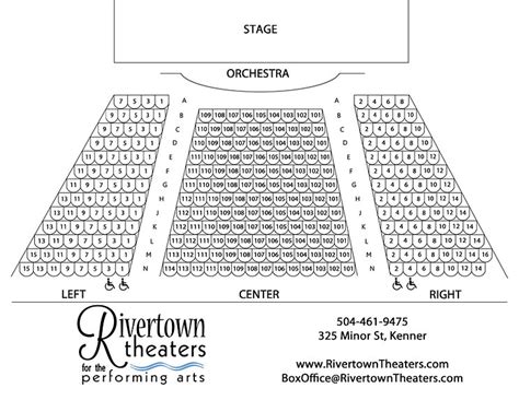 Rivertown Theater Seating Chart Theater Seating Chart