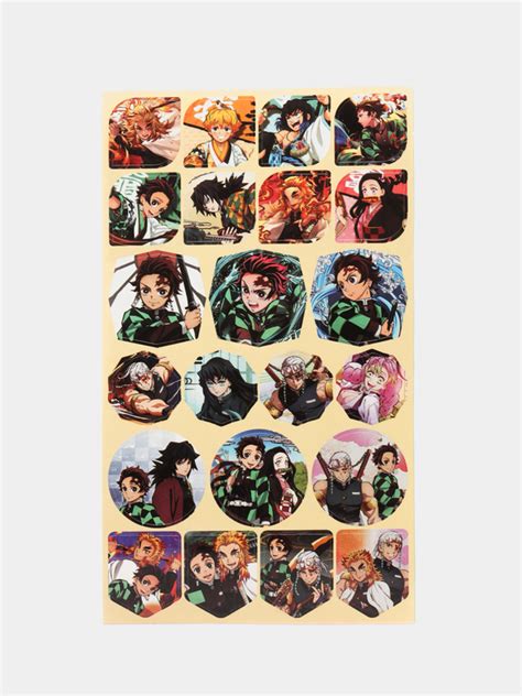 Стикерпак 21 X 12 см по аниме Клинок рассекающий демонов случайные стикеры купить по цене