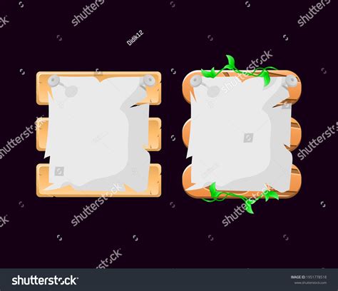 Set Wooden Leaves Paper Game Ui Stock Vector Royalty Free 1951778518 Shutterstock