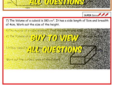 Volume Cuboid Differentiated Problem Solving Teaching Resources