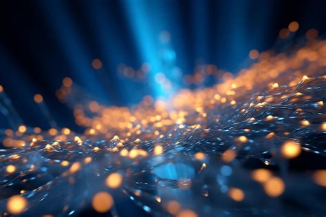 Premium Photo 3d Rendering Dark Background With Luminous Particles