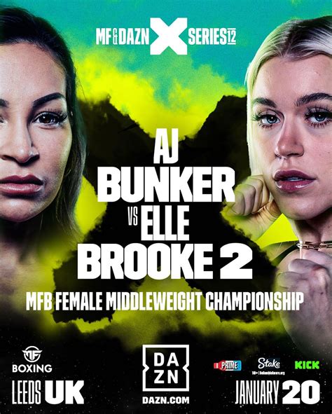 Aj Bunker Vs Elle Brooke 2 For The Mfb Female Middleweight Championship On January 20th Mf