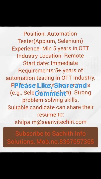 Hiring Automation Tester Automationtester Testingjobs Remotejobs Youtube