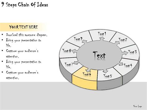 1113 Business Ppt Diagram 9 Steps Chain Of Ideas Powerpoint Template PowerPoint Slide Clipart
