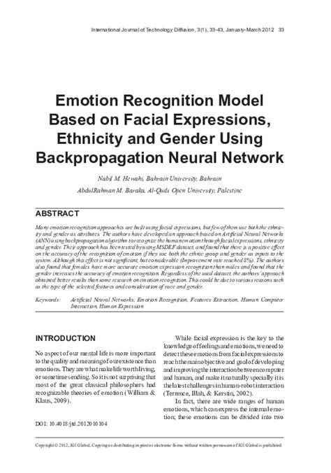 pdf emotion recognition model based on facial expressions ethnicity
