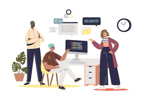 Premium Vector Team Of Web Developers And Programmers Working Together On Project