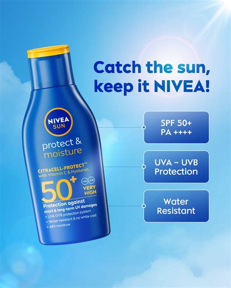 Nivea 𝗖𝗮𝘁𝗰𝗵 𝘁𝗵𝗲 𝘀𝘂𝗻 𝗸𝗲𝗲𝗽 𝗶𝘁 𝗡𝗜𝗩𝗘𝗔 더욱 따가워진 초가을 햇살까지도 완벽 차단 니베아 프로텍트 앤 모이스춰 선 로션 ⛰️캠핑으로 오랜
