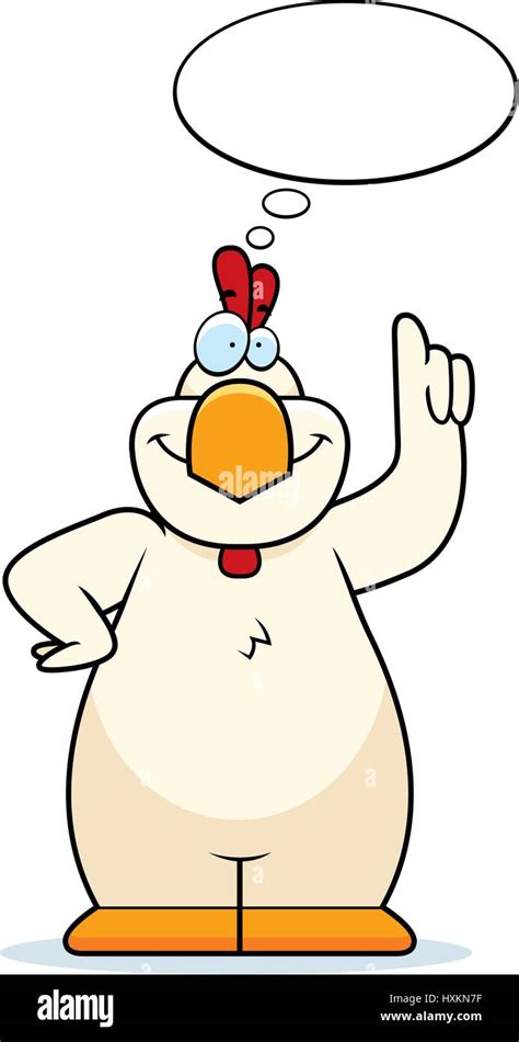 A Cartoon Illustration Of A Chicken Thinking Stock Vector Image And Art