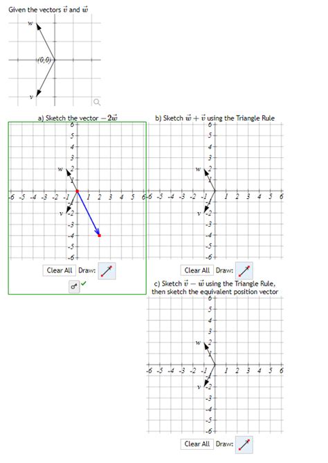 solved given the vectors ū and w w 0 0 la a sketch the