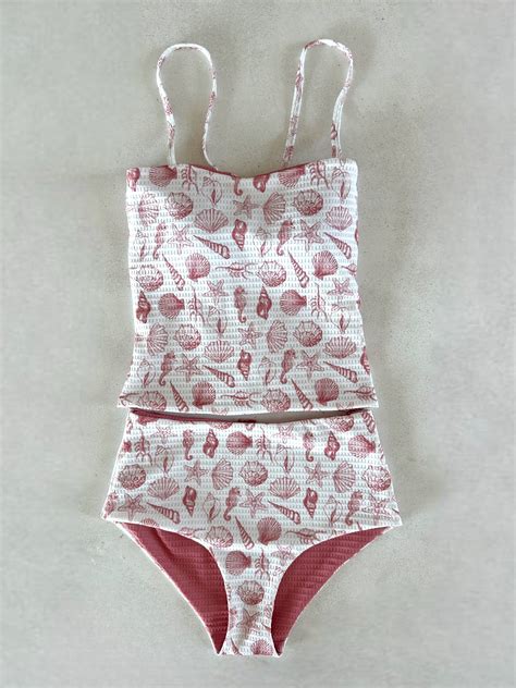 Tween Saylor Salmon Pink Reversible Tankini Rad Swim