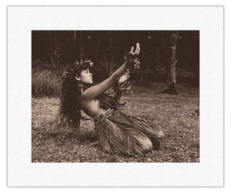 Hawaiian Hula Dance To Aina The Land Vintage Sepia Toned Photograph By Alan Houghton C
