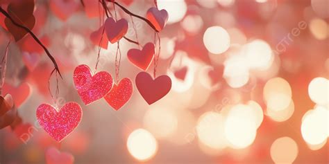 Bokeh 반짝임 분홍색 배경으로 마음 발렌타인 매달려 매달린 마음 애인 Bokeh 반짝임 분홍색 배경으로 배경 일러스트 및 사진 무료 다운로드 Pngtree