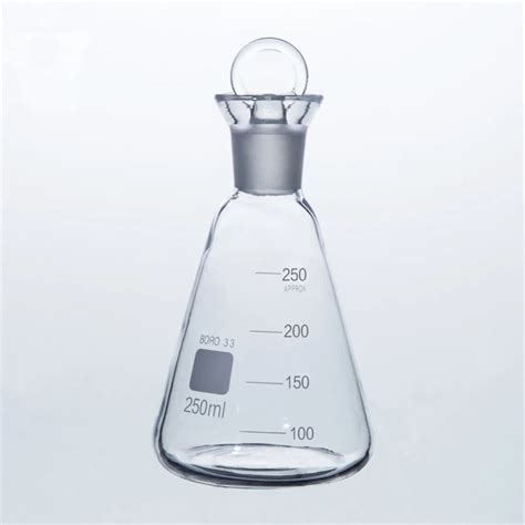 아이오딘 결정 플라스크 250ml 입 원추형 플라스크 화학 실험실용conical Flask250ml Conical