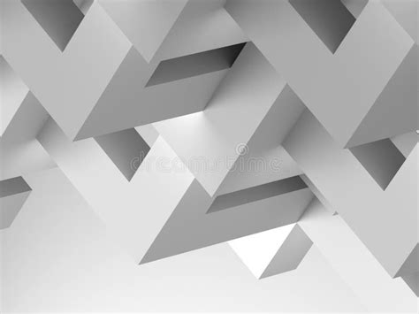 Abstract White Parametric Architecture Template 3d Stock Illustration Illustration Of