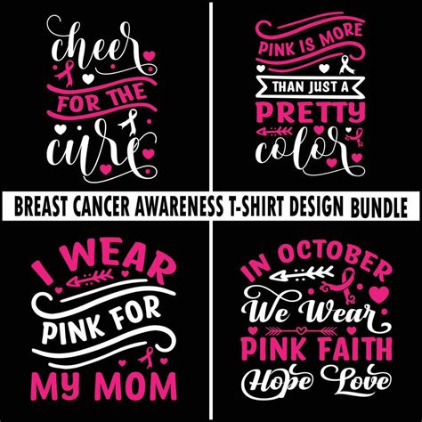Breast Cancer Awareness T Shirt Design Bundle 28333113 Vector Art At