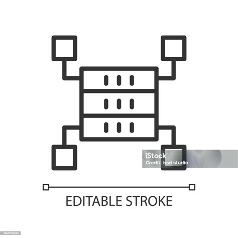 Data Storage Space Linear Pixel Perfect Icon Stock Illustration Download Image Now Analyzing