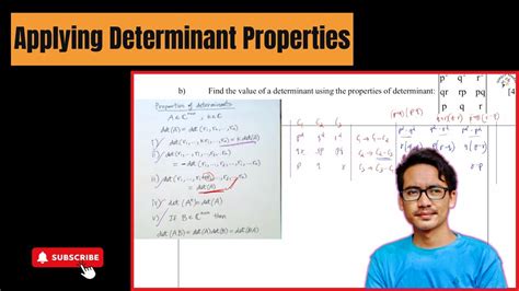 𝐀𝐩𝐩𝐥𝐲𝐢𝐧𝐠 𝐏𝐫𝐨𝐩𝐞𝐫𝐭𝐢𝐞𝐬 𝐨𝐟 𝐃𝐞𝐭𝐞𝐫𝐦𝐢𝐧𝐚𝐧𝐭 𝐋𝐢𝐧𝐞𝐚𝐫 𝐀𝐥𝐠𝐞𝐛𝐫𝐚 𝐌𝐚𝐭𝐫𝐢𝐜𝐞𝐬 Youtube