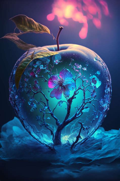 蓝色的水晶苹果 全部作品 Ai绘画 素材集市