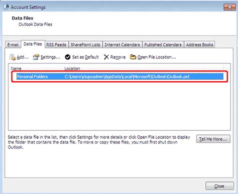 Backup Outlook Personal Folders