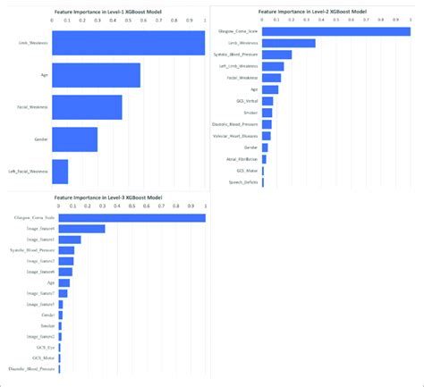 Important Features Of Xgboost Models Under Level 1 2 And 3
