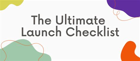 The Ultimate Launch Checklist A Media