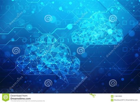 Cloud Computing Concept Background Digital Abstract Background Stock