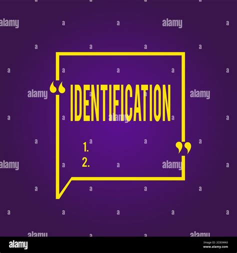 Text Sign Showing Identification Business Photo Text An Action Or Procedure To Identify Someone