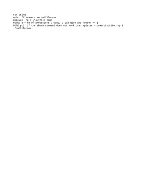 Instructions To Run Mpi Pdf