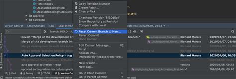 Intellij Idea Git How To Revert A Merge Stack Overflow