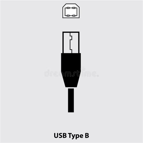 Usb Type B Stock Vector Illustration Of Connector Black 295465631