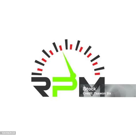 Rpm 로고 아이콘 모노그램 디자인 벡터 그래픽 디자인 템플릿 요소입니다 계기판 측정기에 대한 스톡 벡터 아트 및 기타 이미지