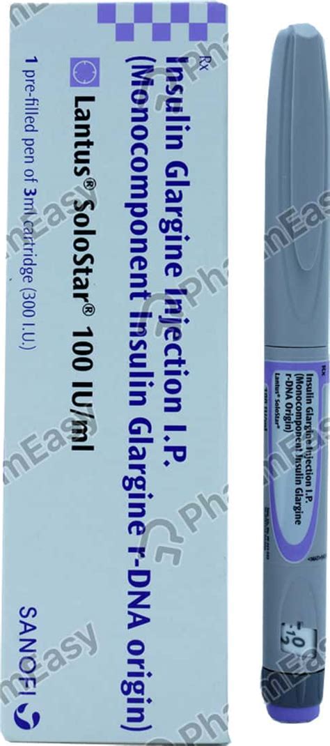 Lantus Solostar 100 Iu Ml Solution For Injection 3 Uses Side