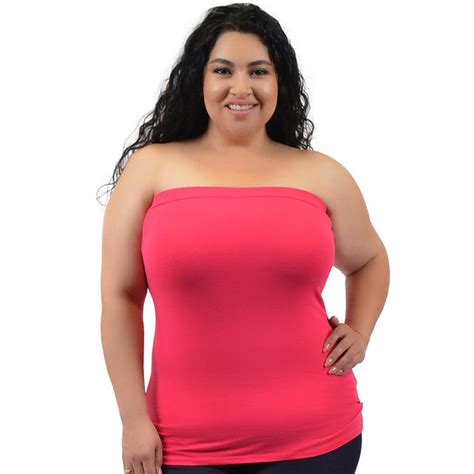Plus Size Cotton Strapless Tube Top Tube Top Plus Size Women