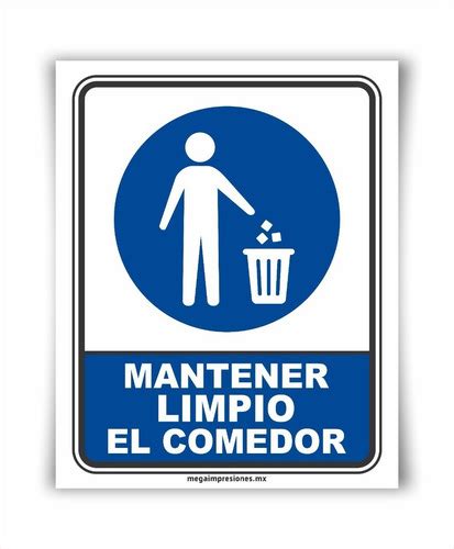 Señalamiento Letrero Mantener Limpio El Comedor 20x25 Meses Sin Intereses
