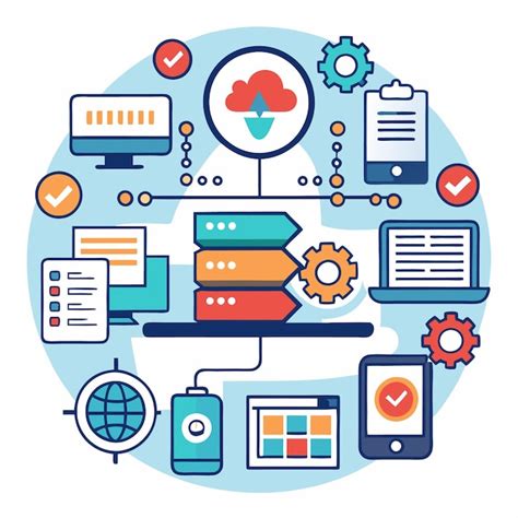 Illustration Of Data Flow And Connections Between Devices And Cloud Premium Ai Generated Vector