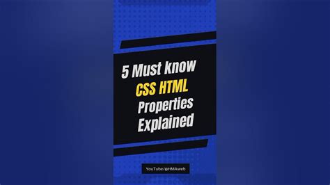 5 Must Know Css Properties Explained Csstips Htmlcss Webdevelopment Youtube