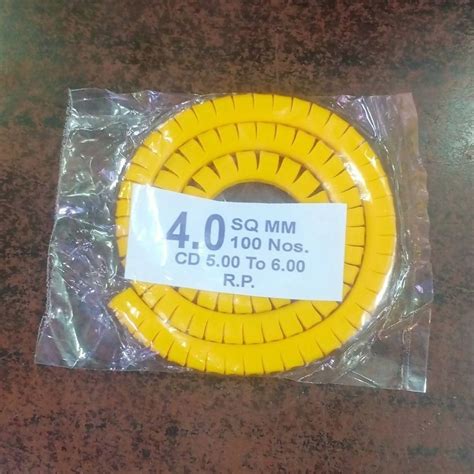 Yellow Pvc Cable Marking Ferrule Size 4 0 Sqmm At ₹ 3 5 Pack In New Delhi