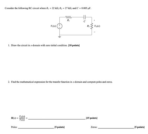 Solved Consider The Following RC Circuit Where Chegg Com