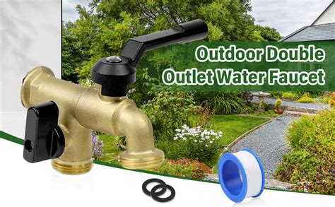 Outdoor Garden Water Faucet With Double Outlet Outside
