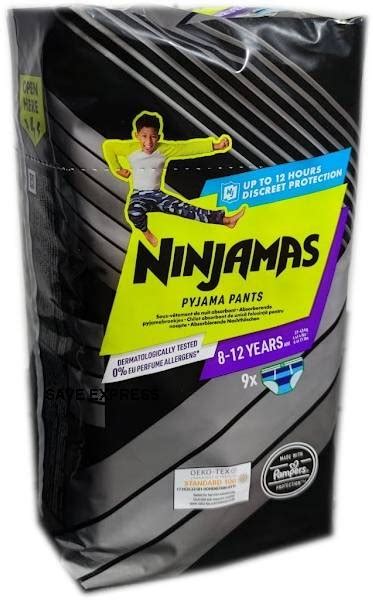 Ninjamas Pyjama Pants Jungen 8 12 Jahre 27 43 Kg Einzelstueck Huggies Pampers Fuer Kinder