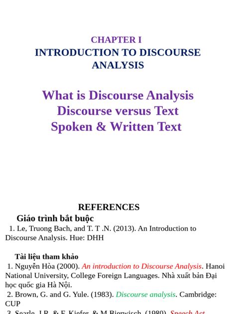 Chapter I An Introduction To Discourse Analysis Pdf Communication