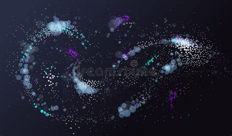 Particle Flow Array Colorful Vector Abstract Background Life Forms Bio Theme Microscopic Design