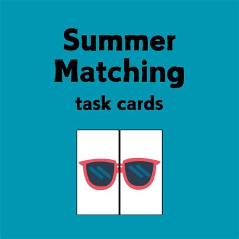 Summer Matching Task Cards By Spark Of Sped Tpt Summer Matching Task Cards By Spark Of Sped Tpt