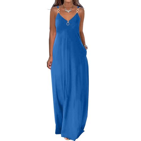 Quindos Summer Dresses For Women Formal Evening Gown V Neck Sleeveless