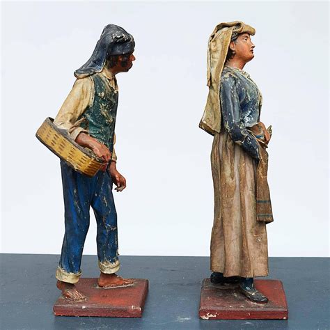 Pair Of 18th Century Neapolitan Paper Mâché Figures At 1stdibs Paper