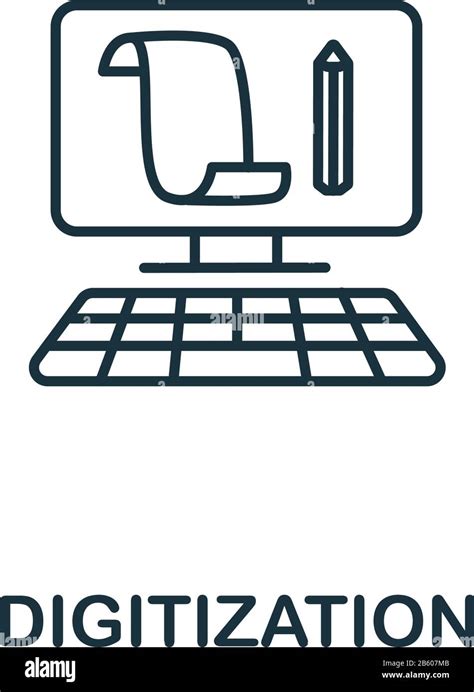 Digitization Icon From Industry 4 0 Collection Simple Line Element Digitization Symbol For