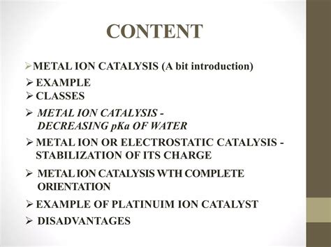 Metal Ion Catalysis Pptx